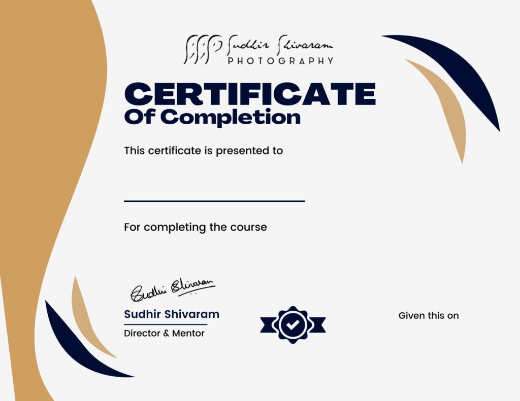 SSP-Certificate-test – © Sudhir Shivaram Photography